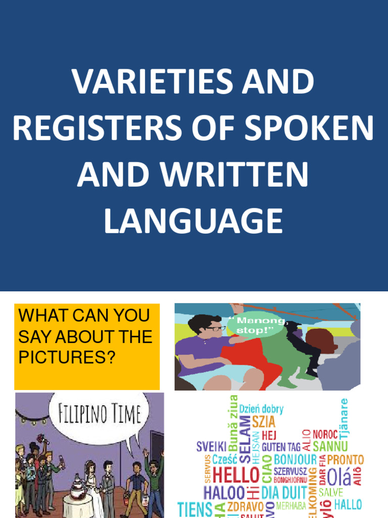 Varieties and Registers of Spoken and Written Language | PDF | Question ...