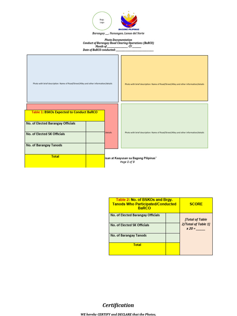 Annex C-1 - Photo Documentation - Barangay BaRCO Monthly Monitoring ...