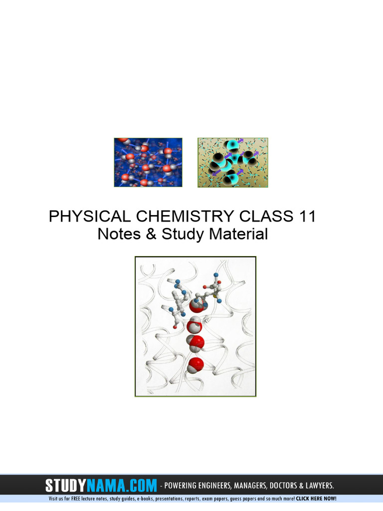Class 11 Physical Chemistry Notes | PDF | Mole (Unit) | Atoms