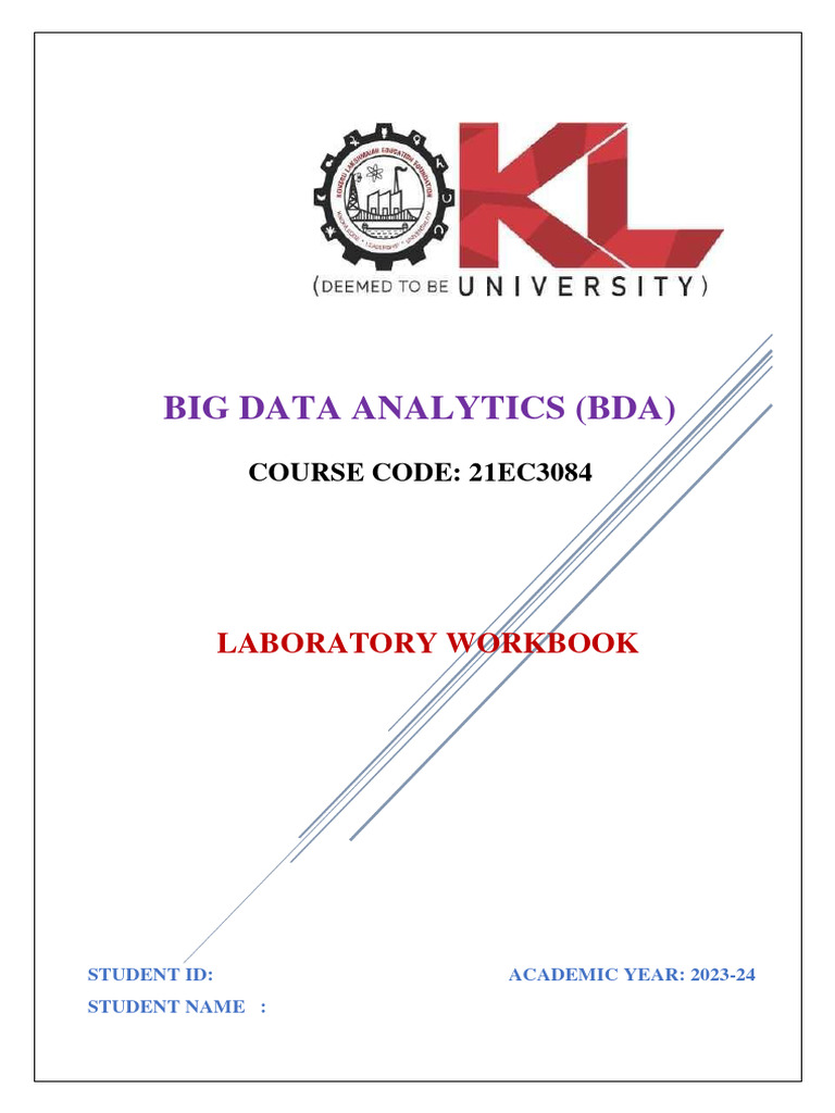 Big Data Analytics (Bda) : Laboratory Workbook | PDF | Apache Hadoop ... Big Data Analytics (Bda) : Laboratory Workbook | PDF | Apache Hadoop ...