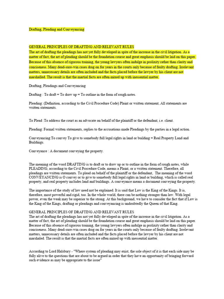 Drafting, Pleading and Conveyancing | PDF | Bail | Affidavit