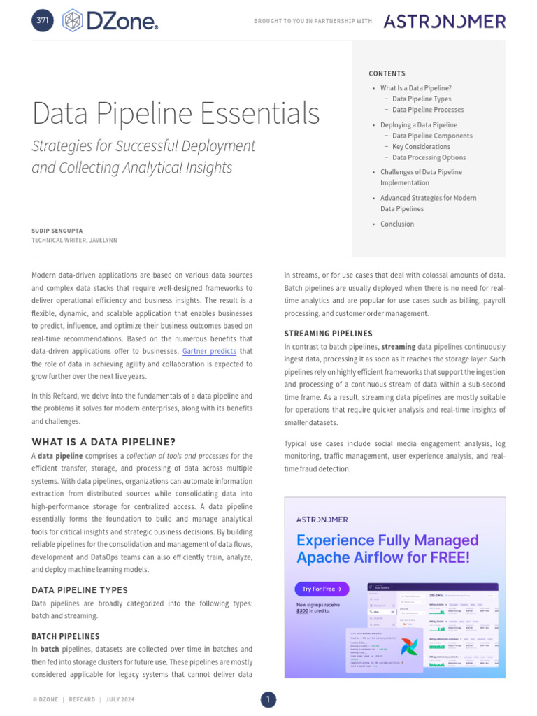 DZ Data Pipeline Essentials 2024 | PDF | Data | Data Warehouse