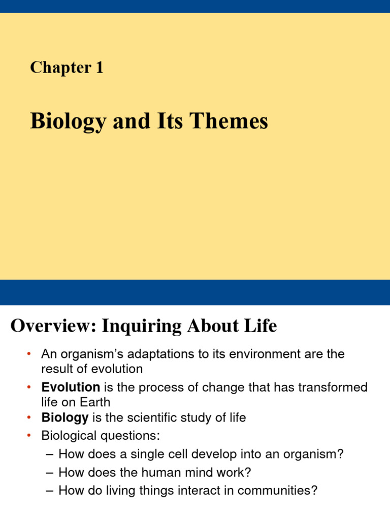 Chapter 1 Biology and Its Themes | PDF | Gene | Dna