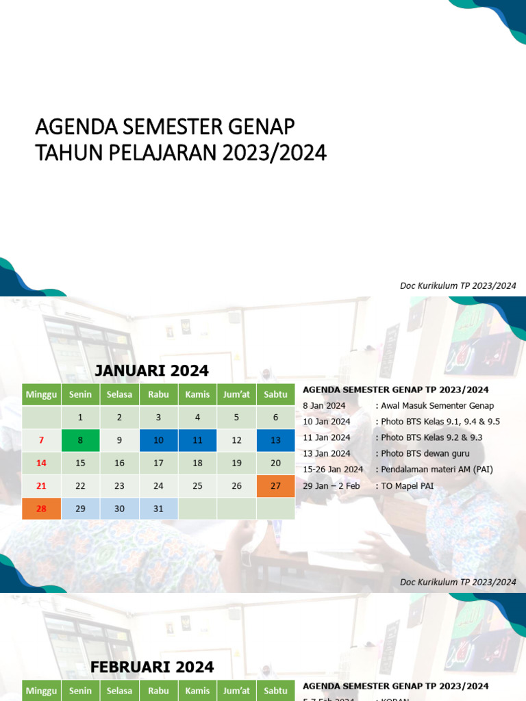 Agenda Semester Genap TP 2023-2024 | PDF
