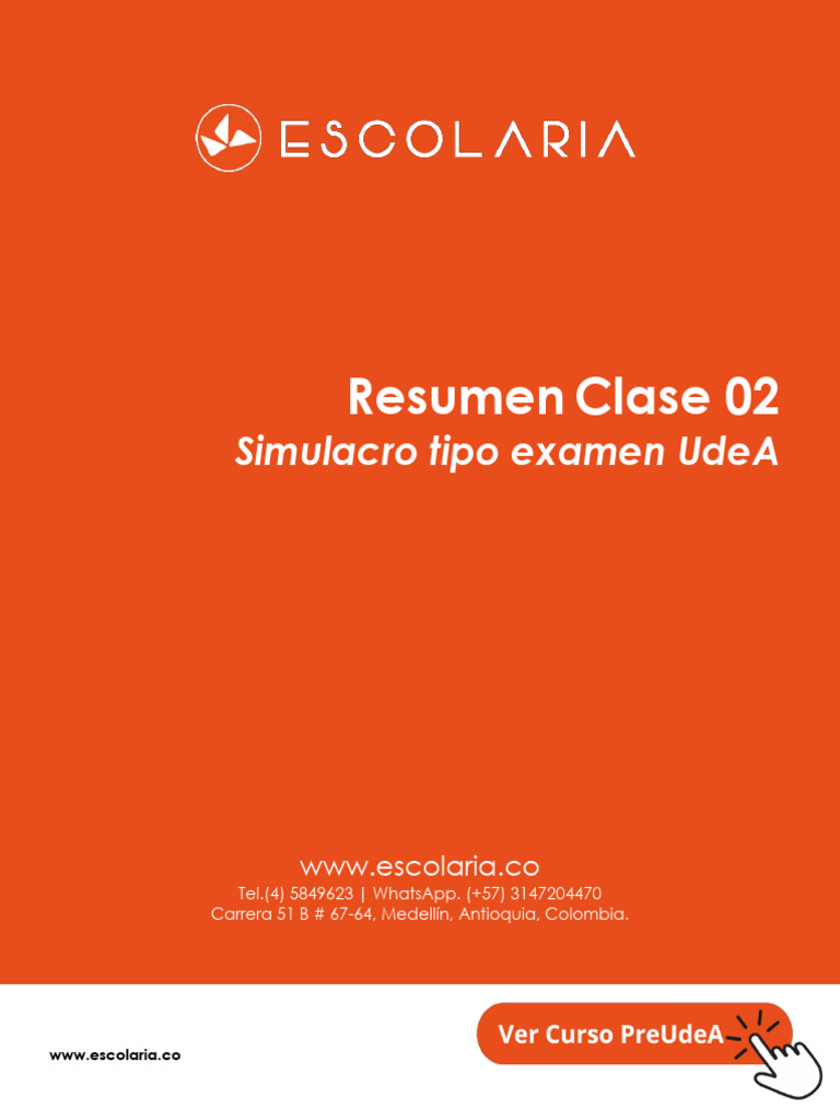 Examen UdeA - Clase No 2 Resumen de Lista de Reproducción Simulacro Examen Universidad de ...