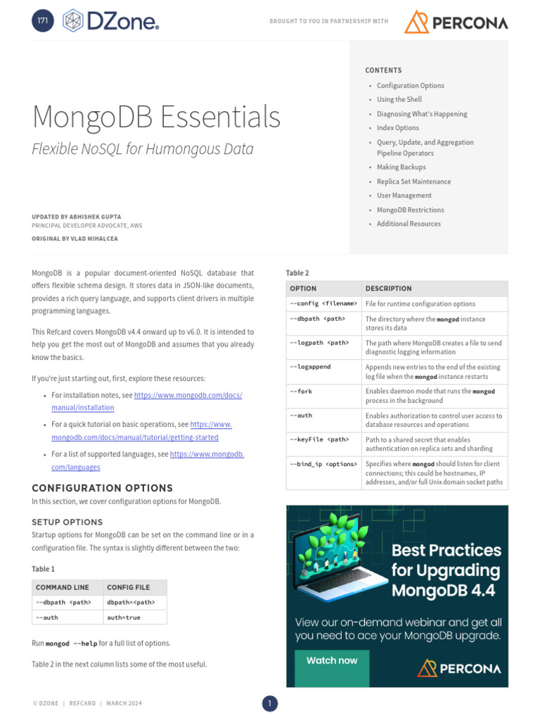 DZ Mongodb Essentials 2024 | PDF | Mongo Db | Backup