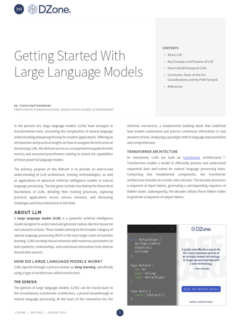 DZ-getting-started-large Language Models LLMs-2024 | PDF | Databases ... DZ-getting-started-large Language Models LLMs-2024 | PDF | Databases ...