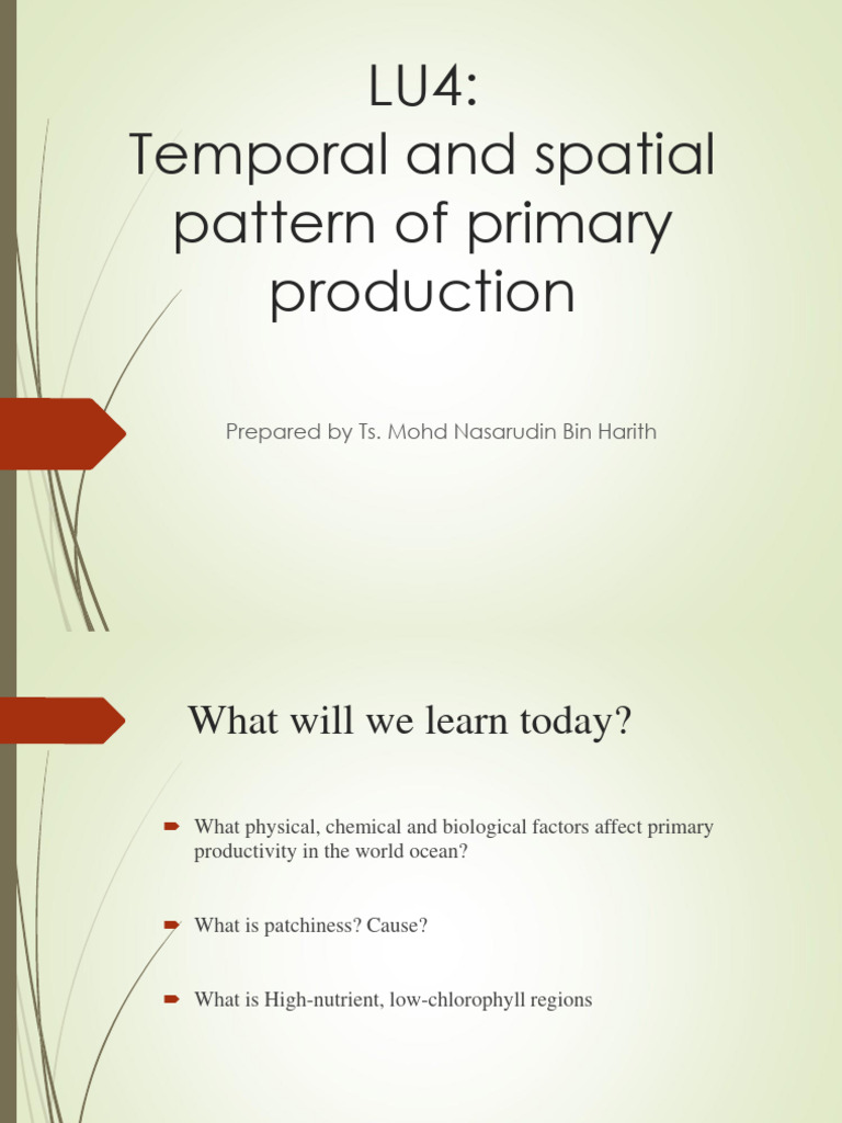 NEW 2022 LU4 Temporal and Spatial Pattern of Primary Production (Nasa) | PDF | Plankton | Food Web