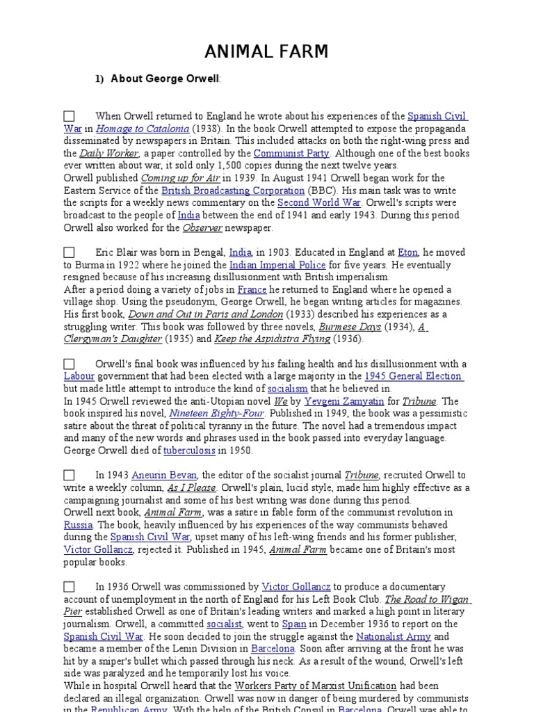 Animal Farm | PDF | George Orwell | Joseph Stalin