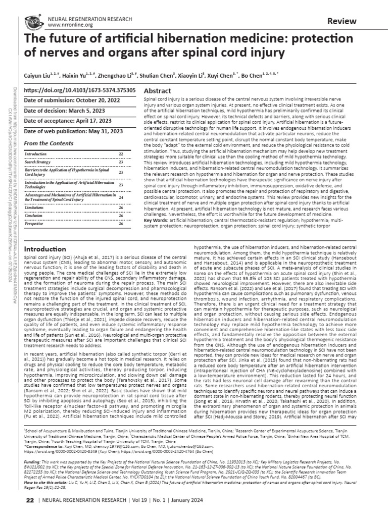The Future of Artificial Hibernation Medicine .4 | PDF | Nervous System ...
