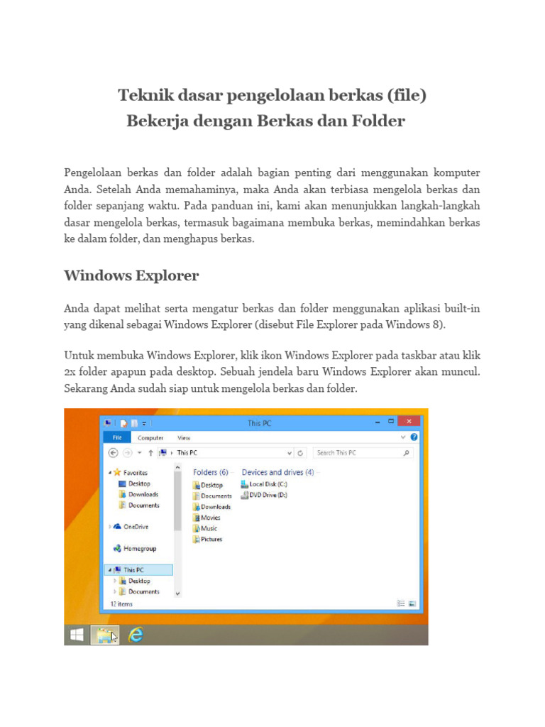 Panduan Dasar Pengelolaan Berkas Windows | PDF