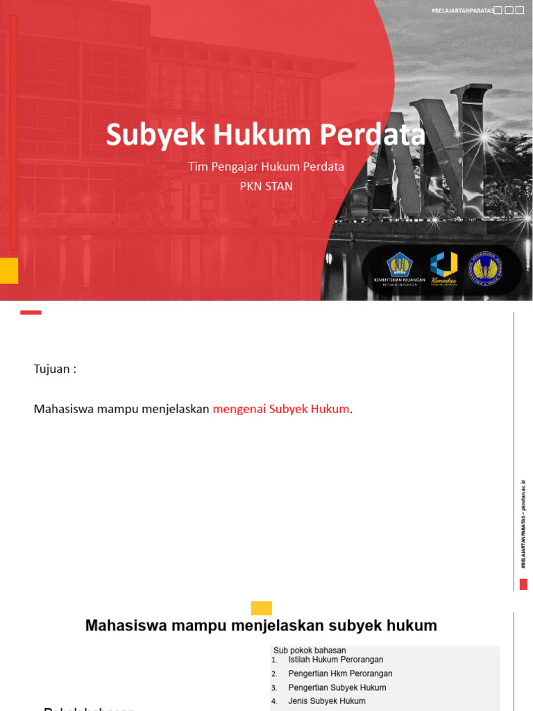 Subyek Hukum dalam Hukum Perdata | PDF