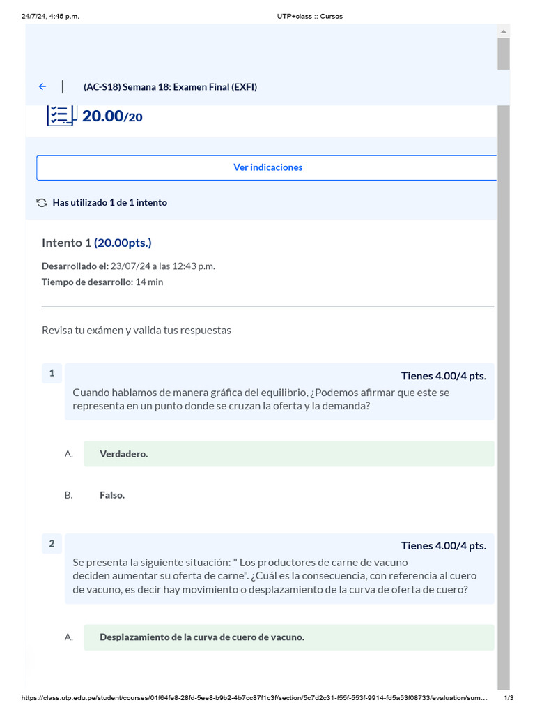 Examen Final de Economía: Respuestas Correctas | PDF | Utilidad | Ciencias económicas