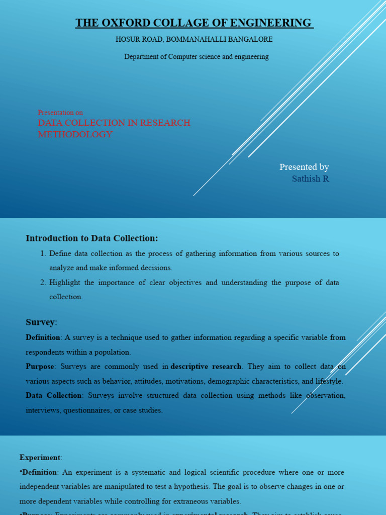 Data Collection | PDF | Methodology | Survey Methodology