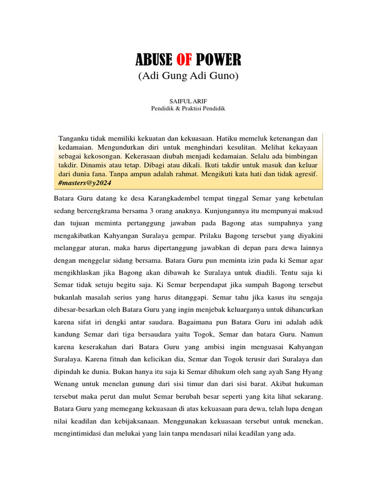 Abuse of Power | PDF