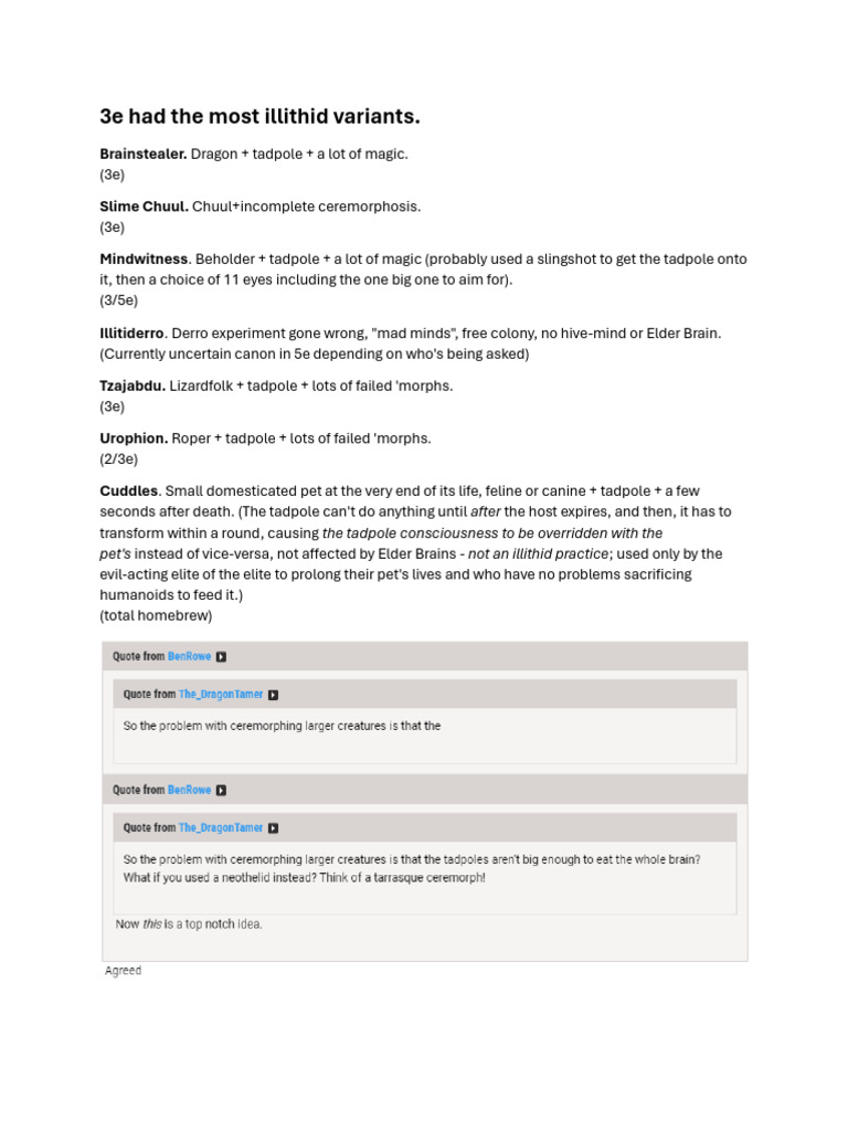 Unique Illithid Variants Overview | PDF | Law