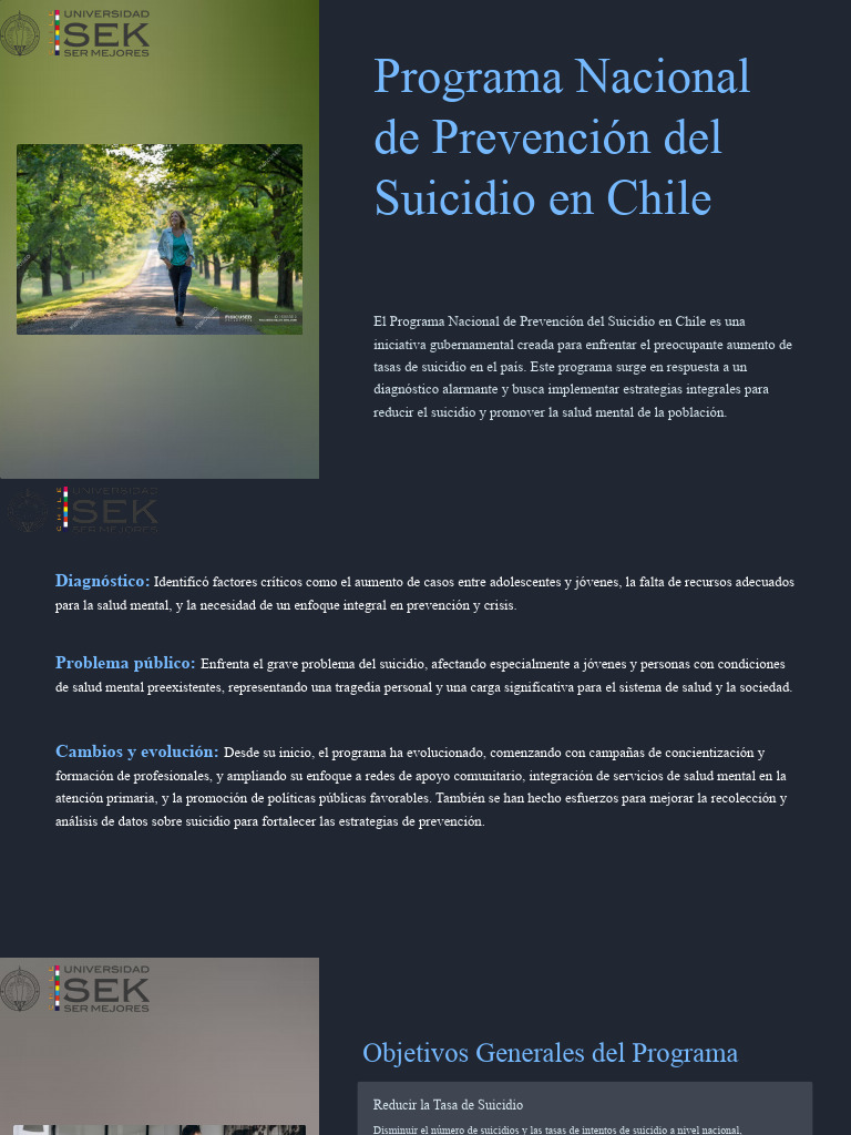 Programa Nacional de Prevencion Del Suicidio en Chile DEFINITIVO | PDF | Salud mental | Suicidio