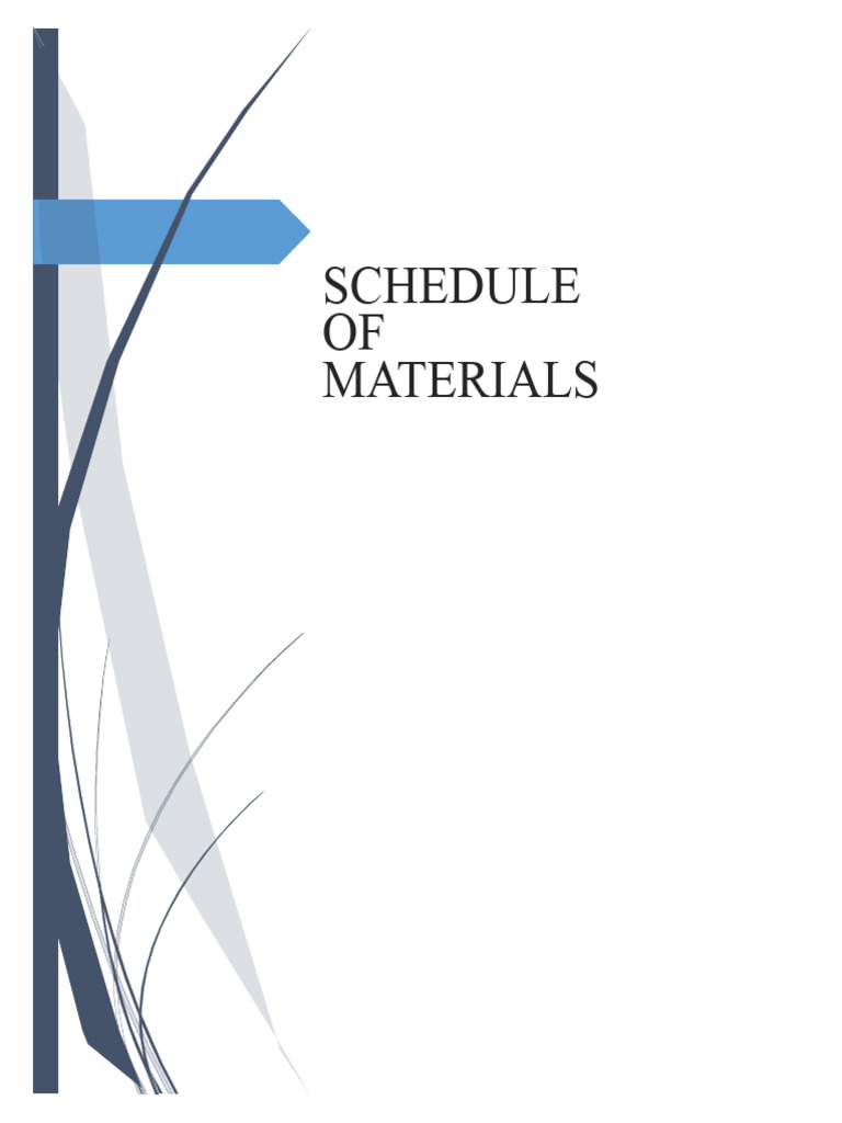 Uyoma Construction Material Schedule | PDF | Architectural Design ...