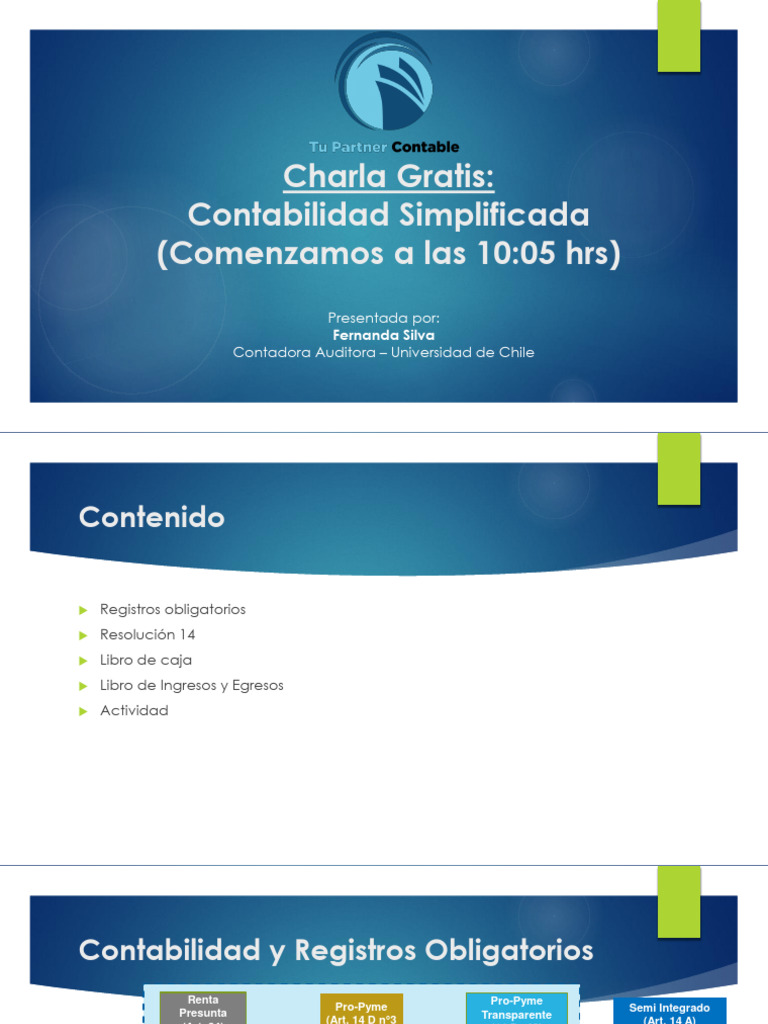 Charla Contabilidad Simplificada | PDF | Contabilidad | Contador
