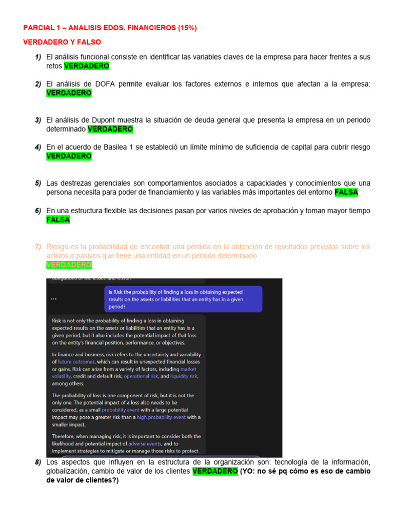 Todo El Parcial 1 - Analisis Edos Financieros | PDF | Business | Mercado (economía)