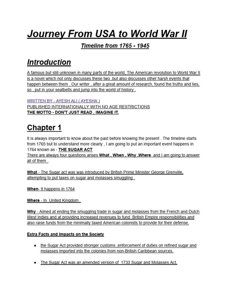 Journey From USA To World War II | PDF | World War II | Aftermath Of ...