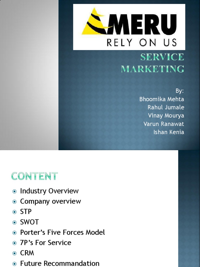Meru Service MKTNG 1 | PDF | Taxicab | Industries