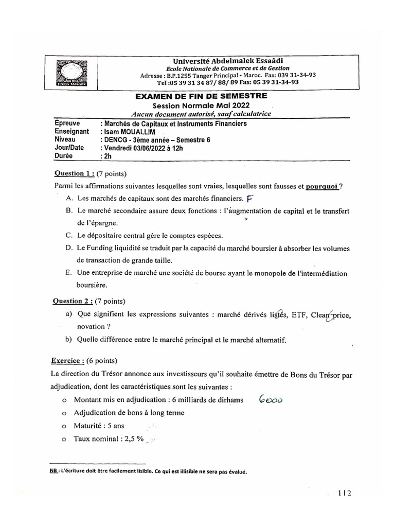 Examen MCIF 2022 | PDF