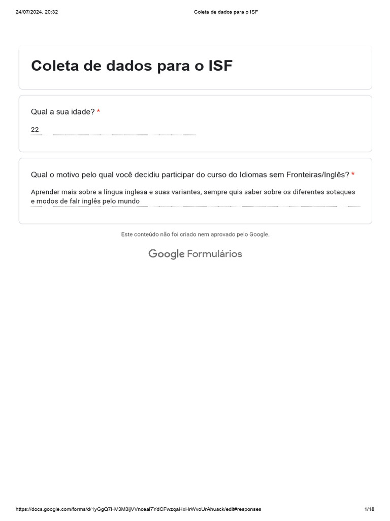 Formulario Ingles | PDF | Língua inglesa | Linguagem natural