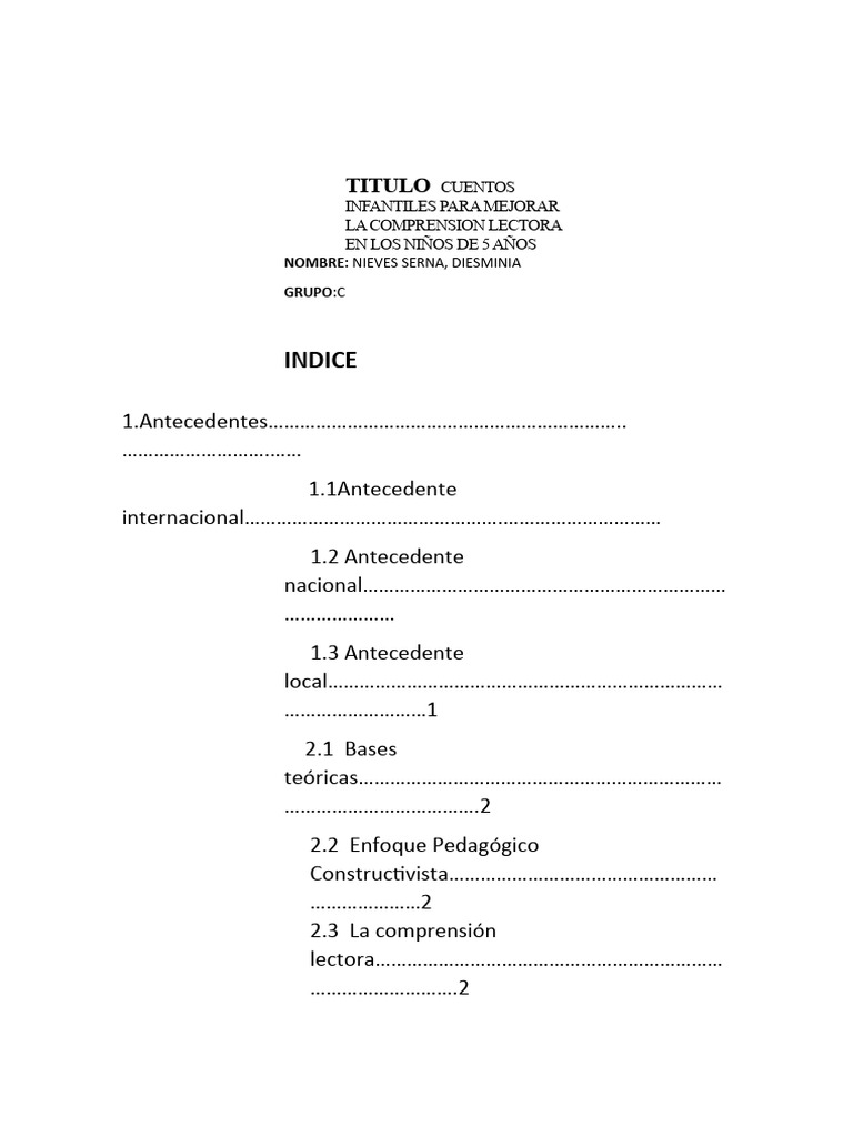 Indice Diesi | PDF | Comprensión lectora | Cognición