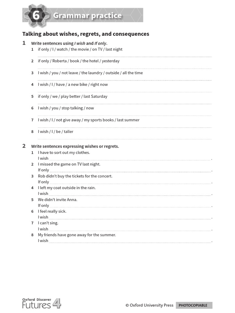 ODF4 Unit 6 Grammar Practice | PDF