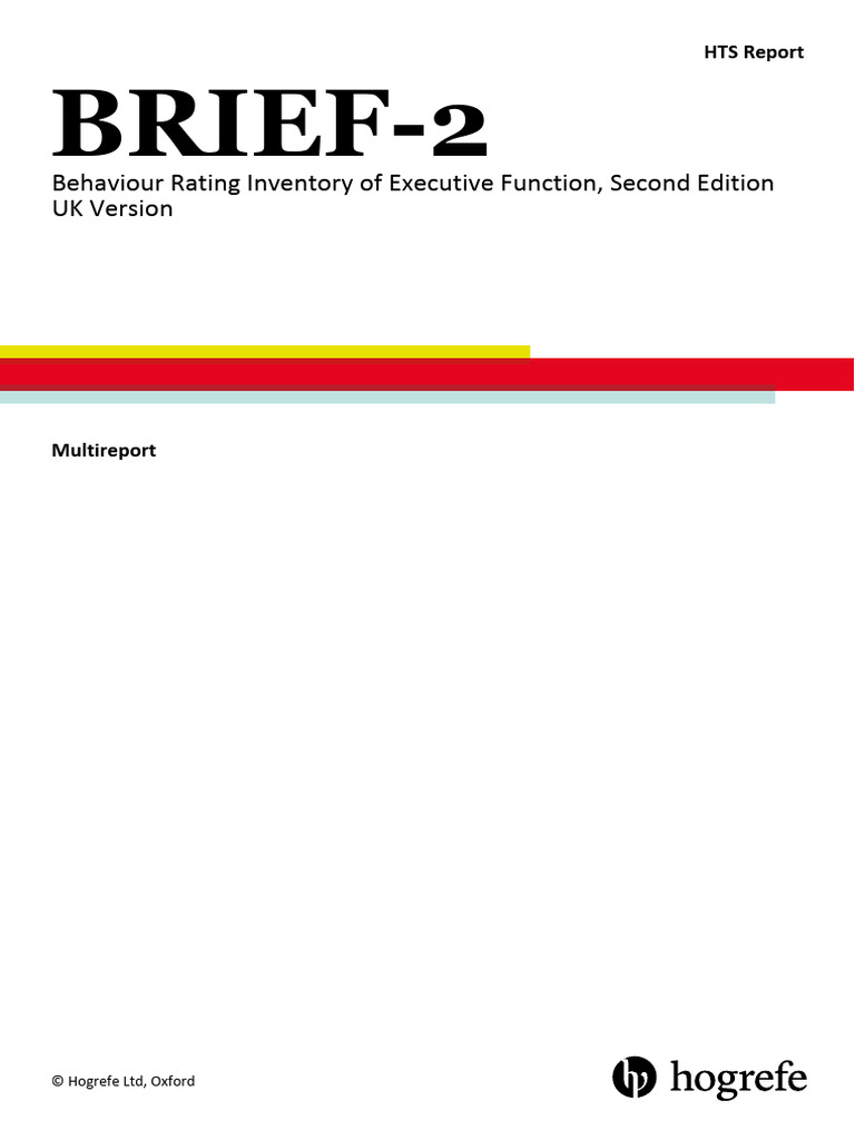 Brief-2: Behaviour Rating Inventory of Executive Function, Second ...
