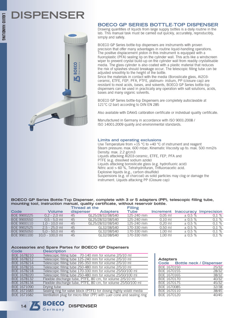 BOECO DISPENSADORES | PDF | Liquids | Glasses