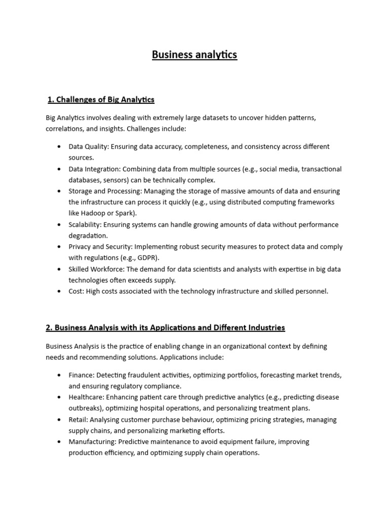 Business Analytics | PDF | Analytics | Predictive Analytics