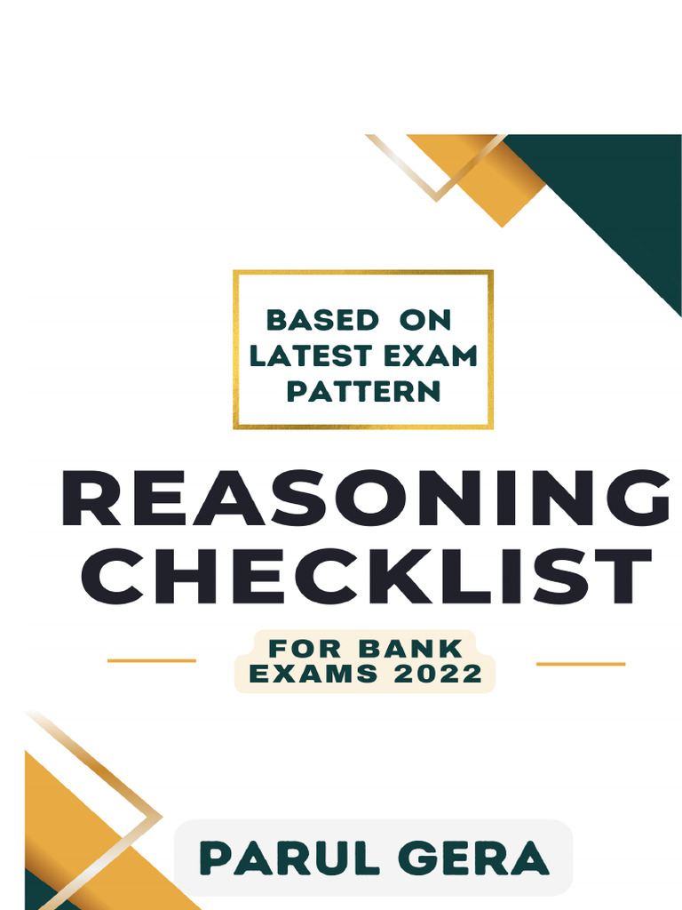 Reasoning Checklist 501 PDF 2024 by Parul Gera | PDF
