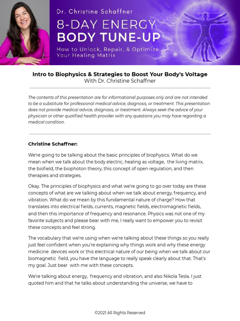 Intro To Biophysics Strategies To Boost Your Bodys Voltage | PDF ...
