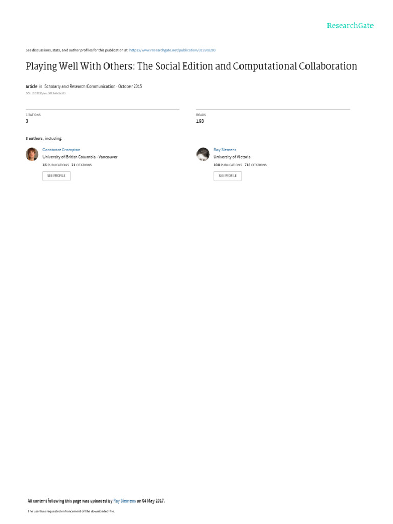 Playing Well with Others: Collaboration Insights | PDF | World Wide Web ...