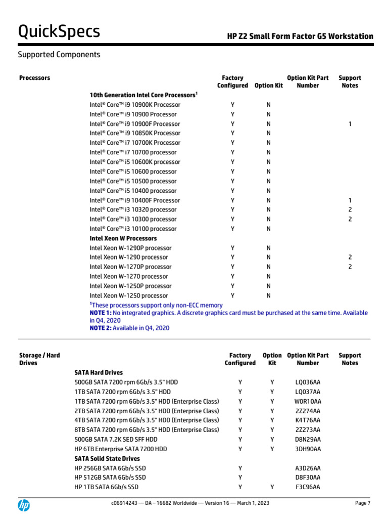 HP Z2 Small Form Factor G5 Workstation - p7 | PDF | Intel | Computer ...