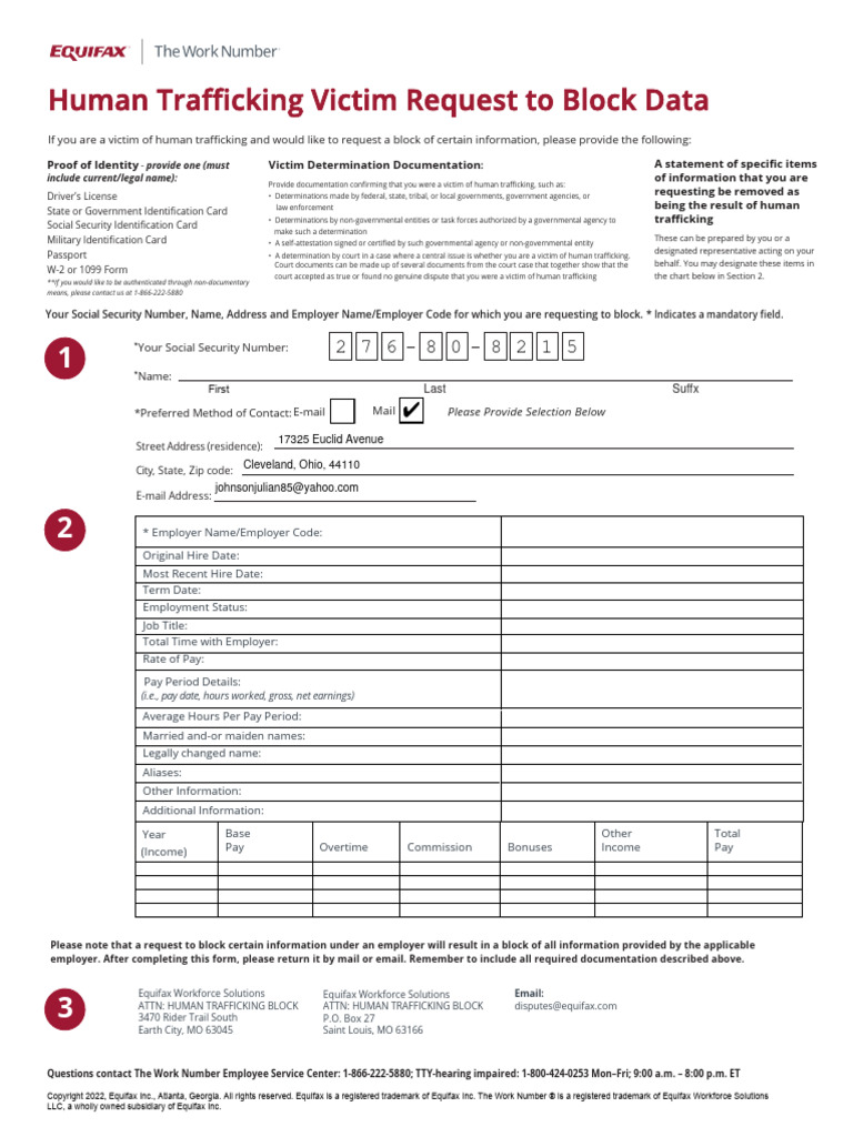 TWN - Human Trafficking Request | PDF | Identity Document