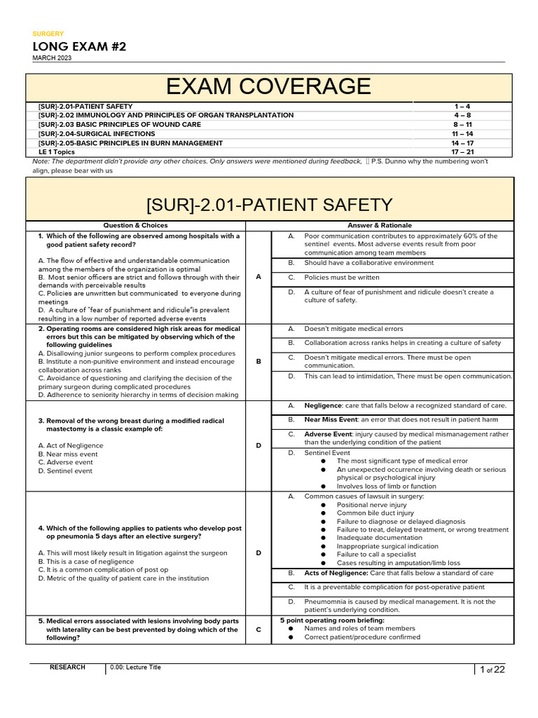 [2025] Surgery LE#2 | Download Free PDF | Transplant Rejection | Surgery