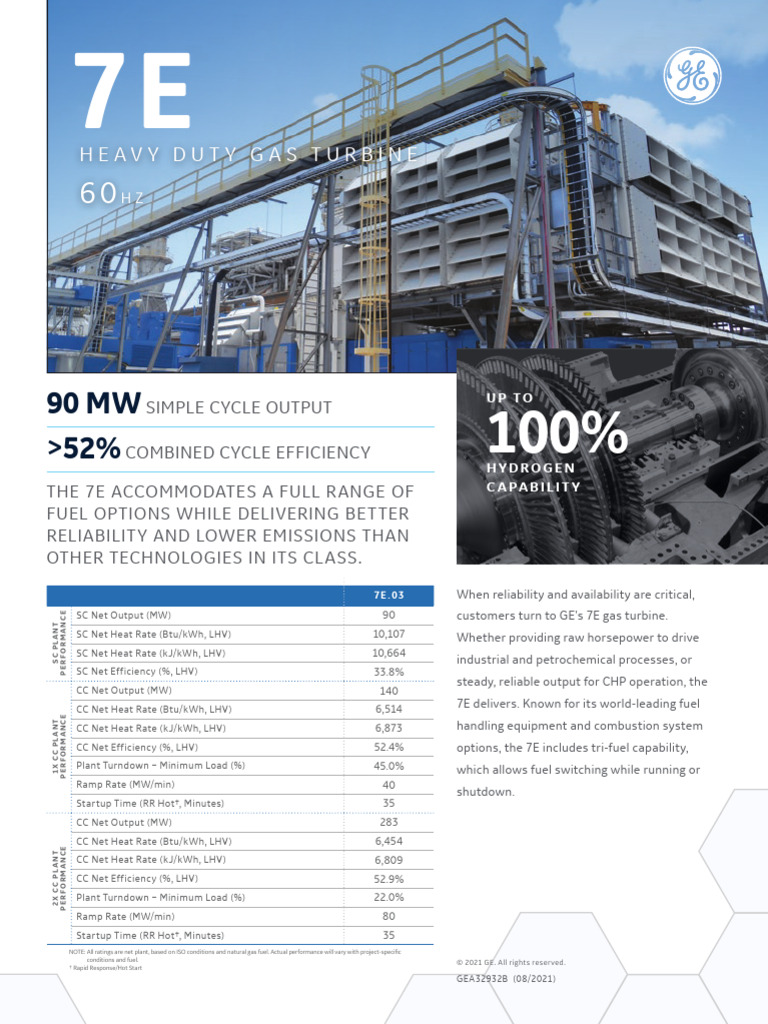 GE 7E Gas Turbine Performance Overview | PDF | Sustainable Technologies ...