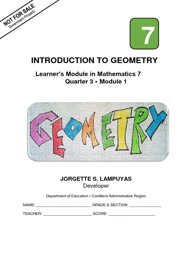 Math7 Q3 Week1 | PDF | Line (Geometry) | Angle