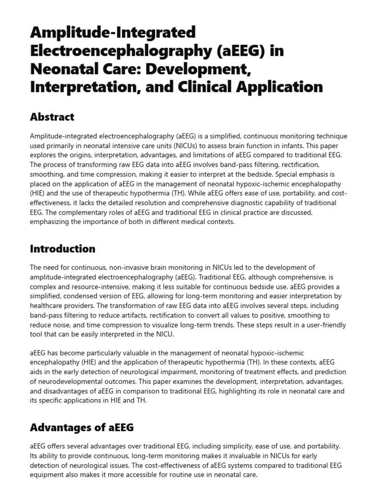 Understanding AEEG Monitoring | PDF | Electroencephalography | Neonatal ...