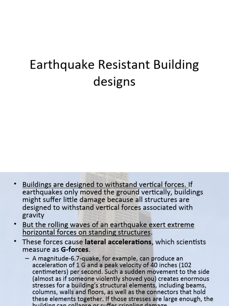 Earthquake Resistant Building Designs | PDF | Earthquake Engineering ...