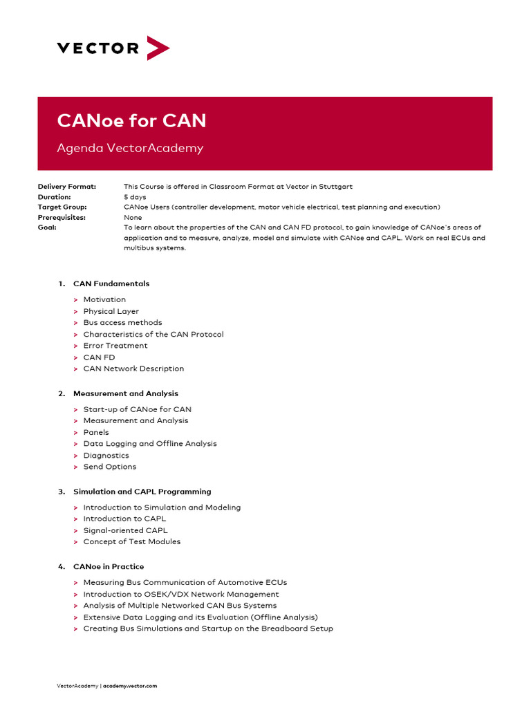 CANoe for CAN: 5-Day Training Course | PDF