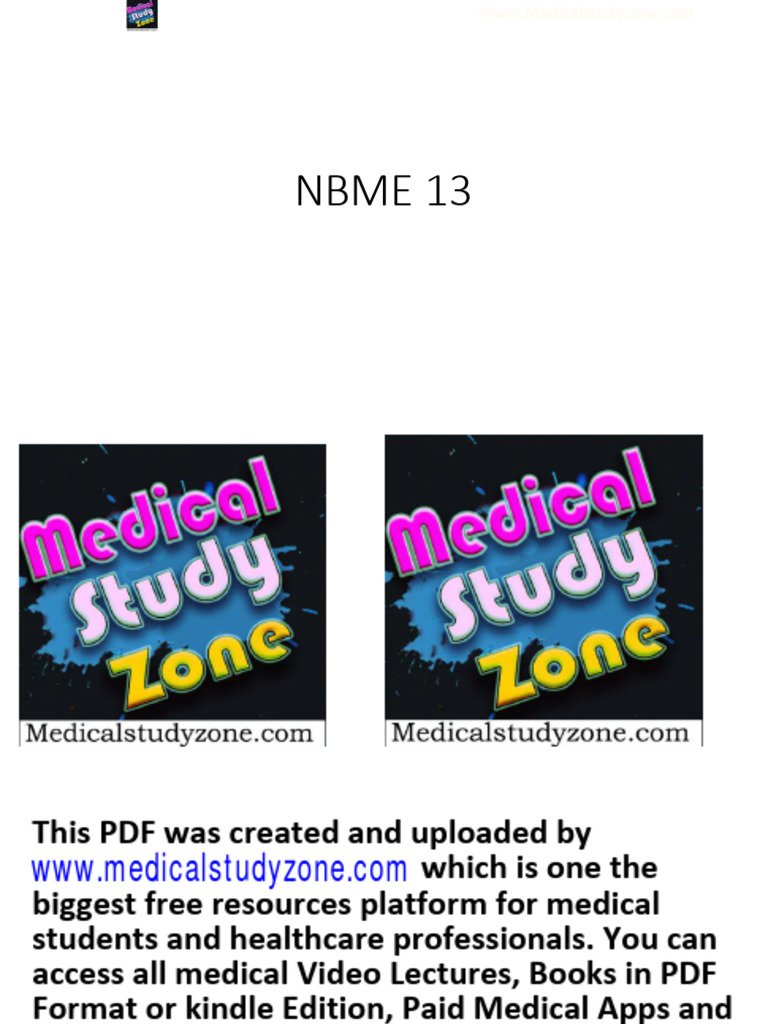 (Medicalstudyzone - Com) NBME 13 - Questions | PDF | Computing | Multimedia