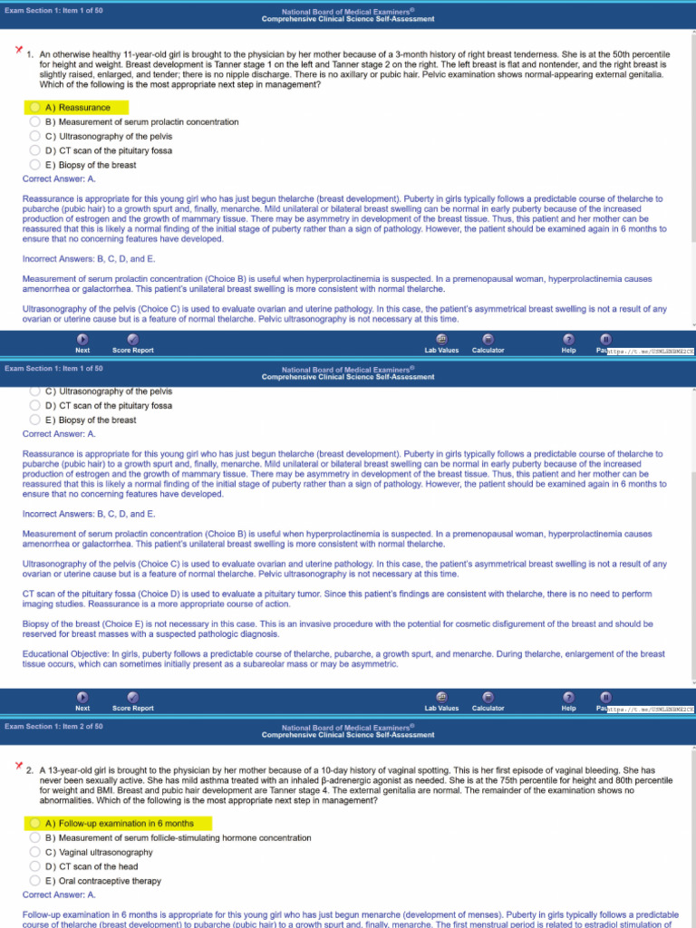 (Medicalstudyzone - Com) NBME 10 - Answers | PDF