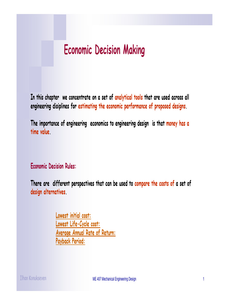12-Economic Decision Making | PDF | Depreciation | Taxes