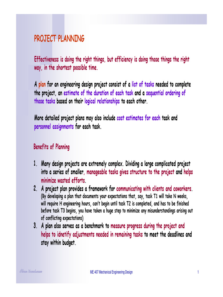 09-Project Planning | PDF | Computers