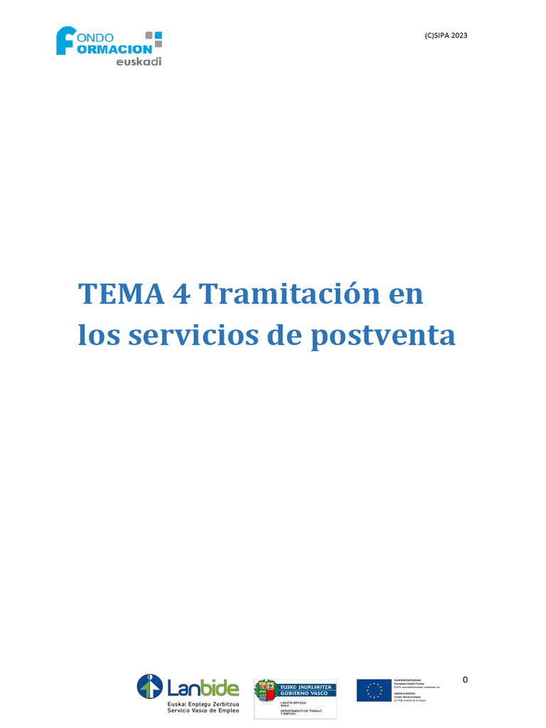 Tramitación en Los Servicios de Postventa | PDF | Business | Mercado (economía)