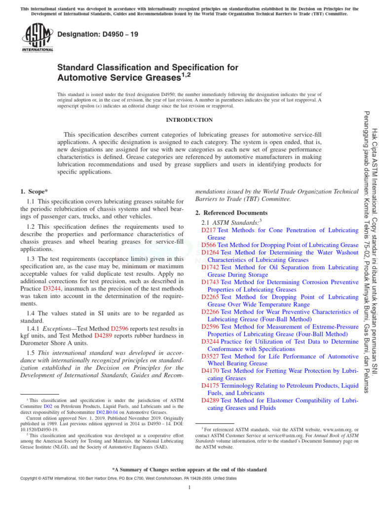 Standard Classification and Specification for Automotive Service ...